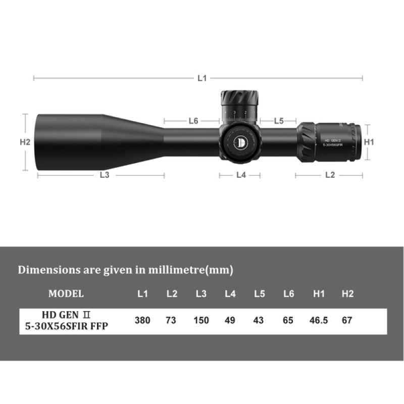 DISCOVERYOPT HD GEN II 5-30X56 SFIR FFP-Z-MRAD/MOA Diameter:34MM Optics ...